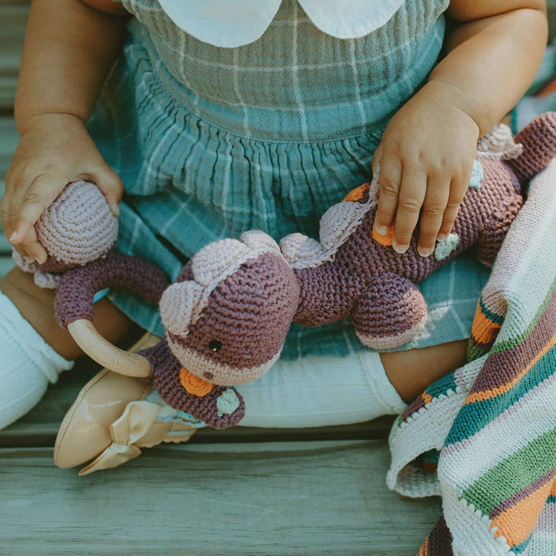 Stegosaurus Plush Dino Rattle - Purple — LOCAL FIXTURE