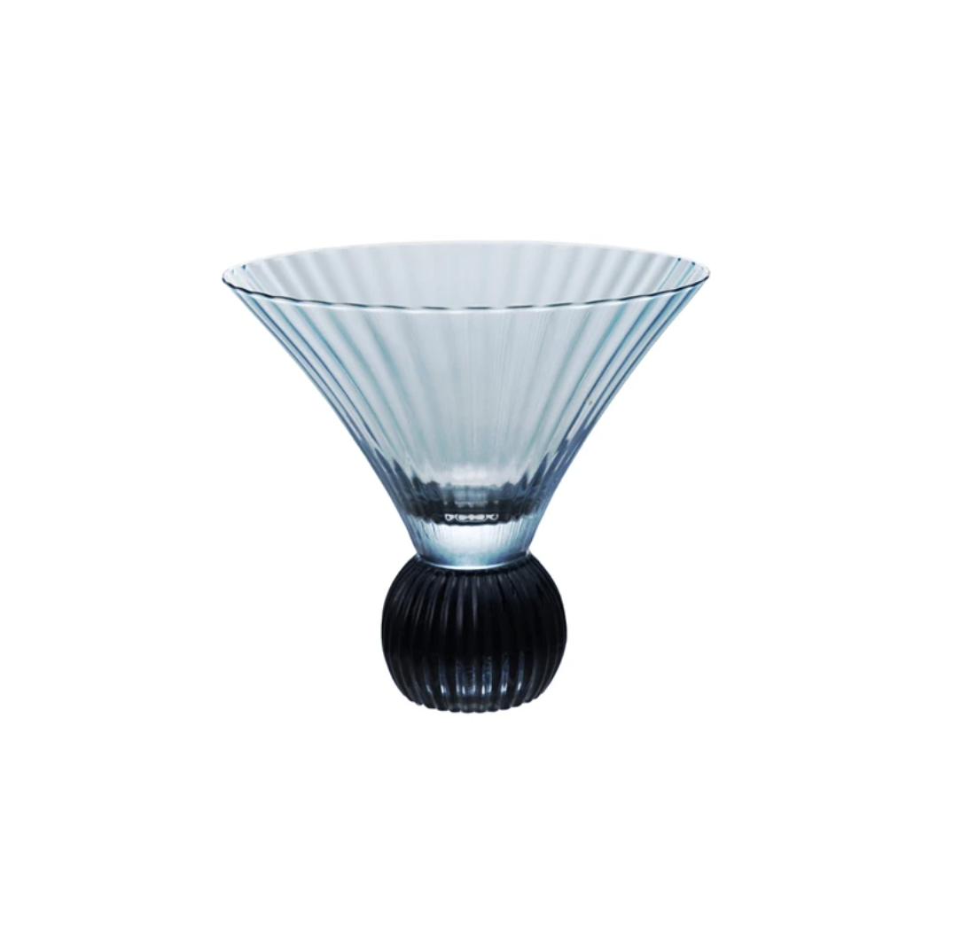 Pleated Footed Martini Glass | Blue — LOCAL FIXTURE